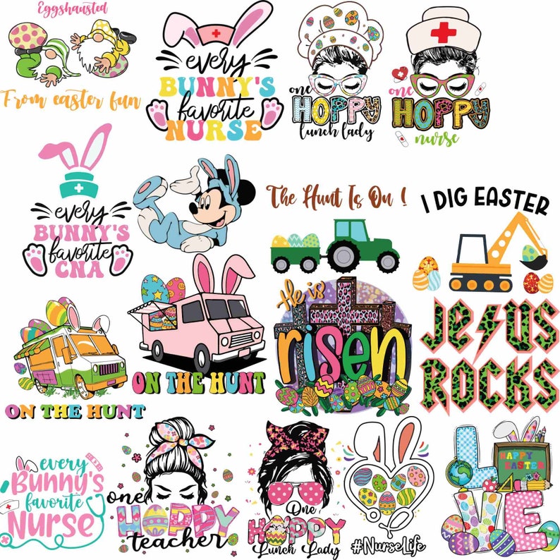 Mega Retro Easter PNG Bundle, Easter Png, Easter Printable, Peeps Png ...