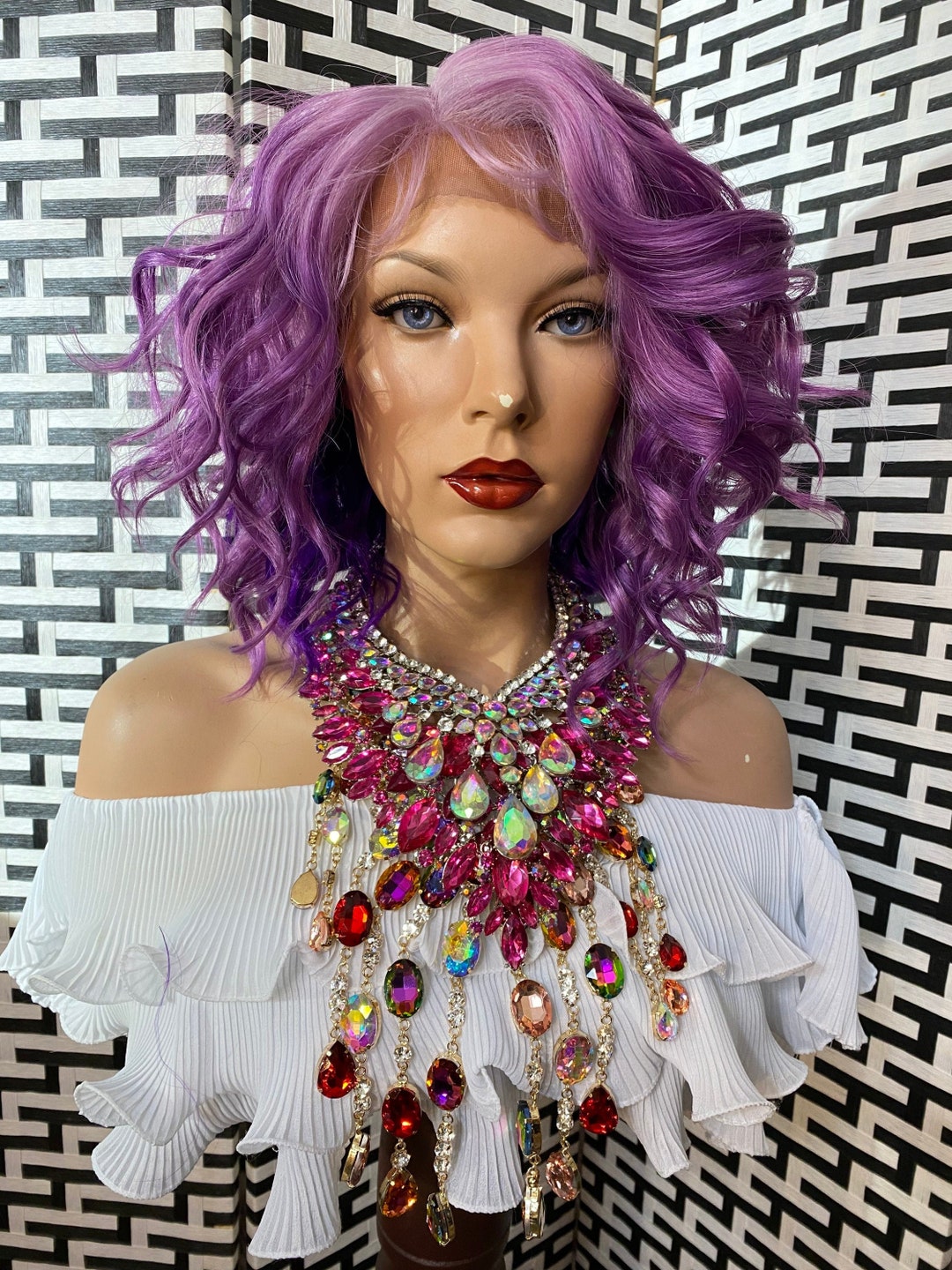 DYLAN* Purple Ombré | Lace Front Wig | 5” Deep Parting 8” Long ...