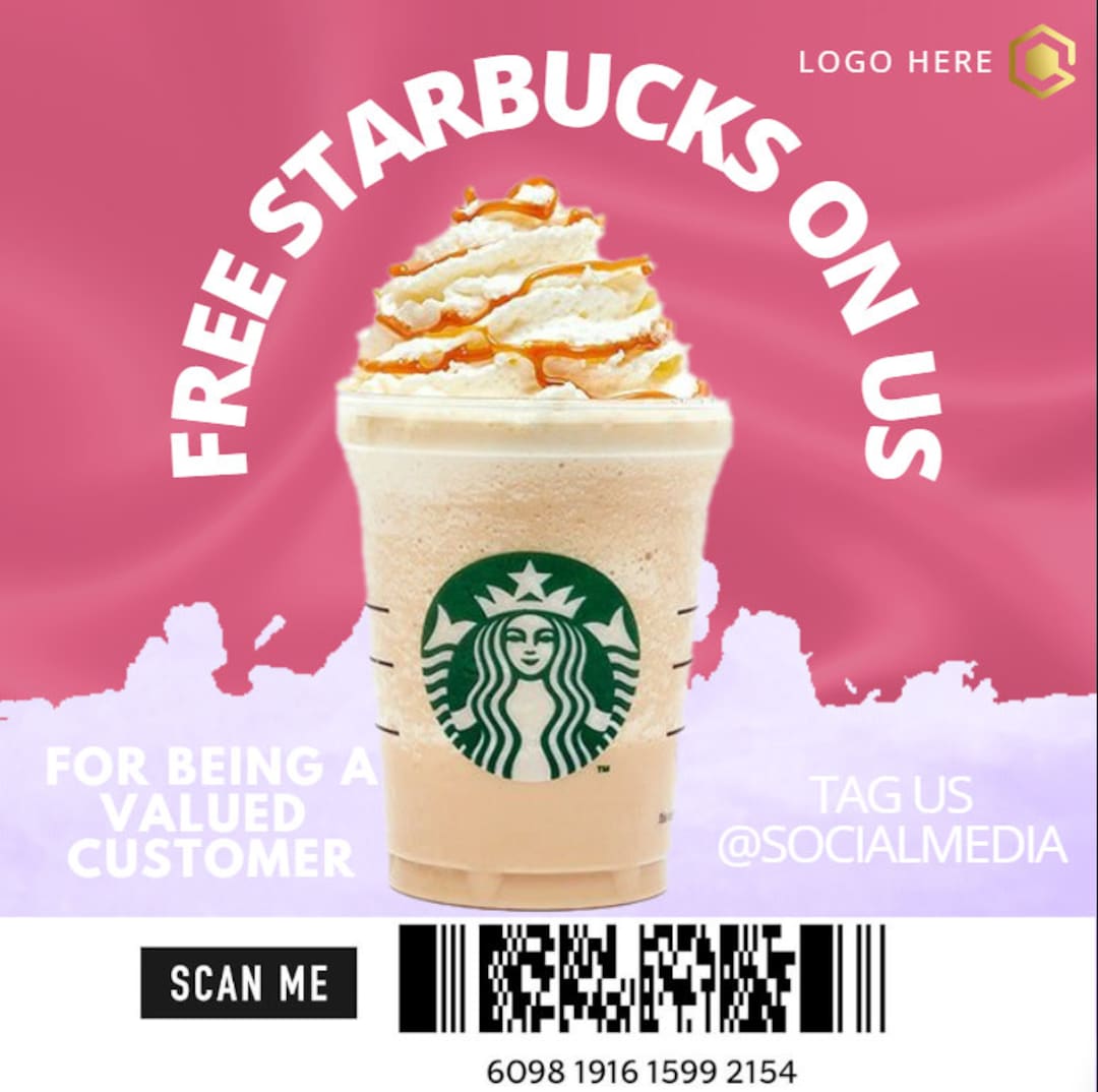 Starbucks Editable Flyer, Starbucks Flyer, Starbucks on Us, Business ...