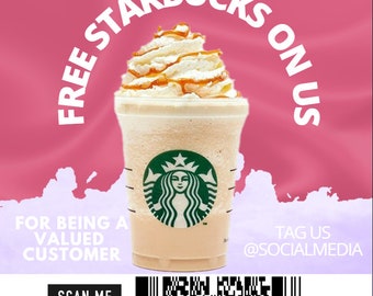 Starbucks Flyer, Starbucks on Us Flyer, Coffee on Us, Starbucks Editable Flyer, Business Flyer ...