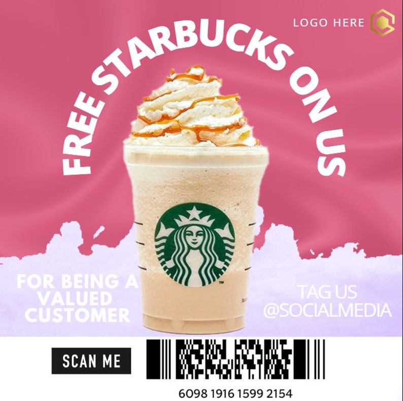 Starbucks Editable Flyer, Starbucks Flyer, Starbucks on Us, Business Flyer, Free Coffee Flyer - Etsy
