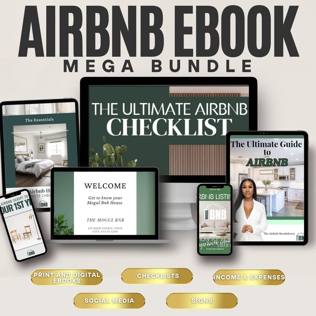 Airbnb Mega Bundle - Edit in Canva Airbnb Host Bundle Template Welcome Book, Editable Airbnb ...