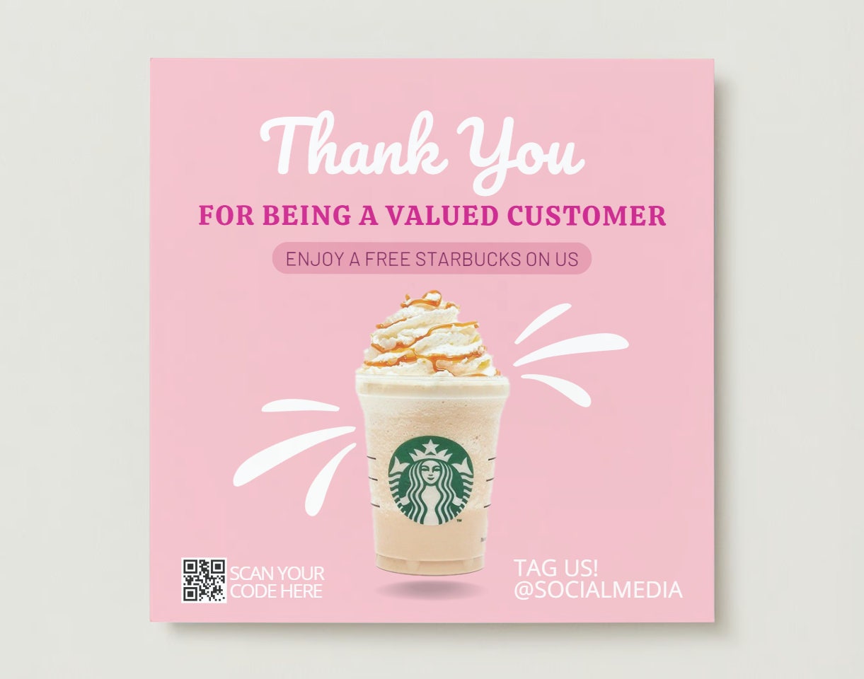 Starbucks Editable Flyer, Starbucks Flyer, Starbucks on Us, Business ...