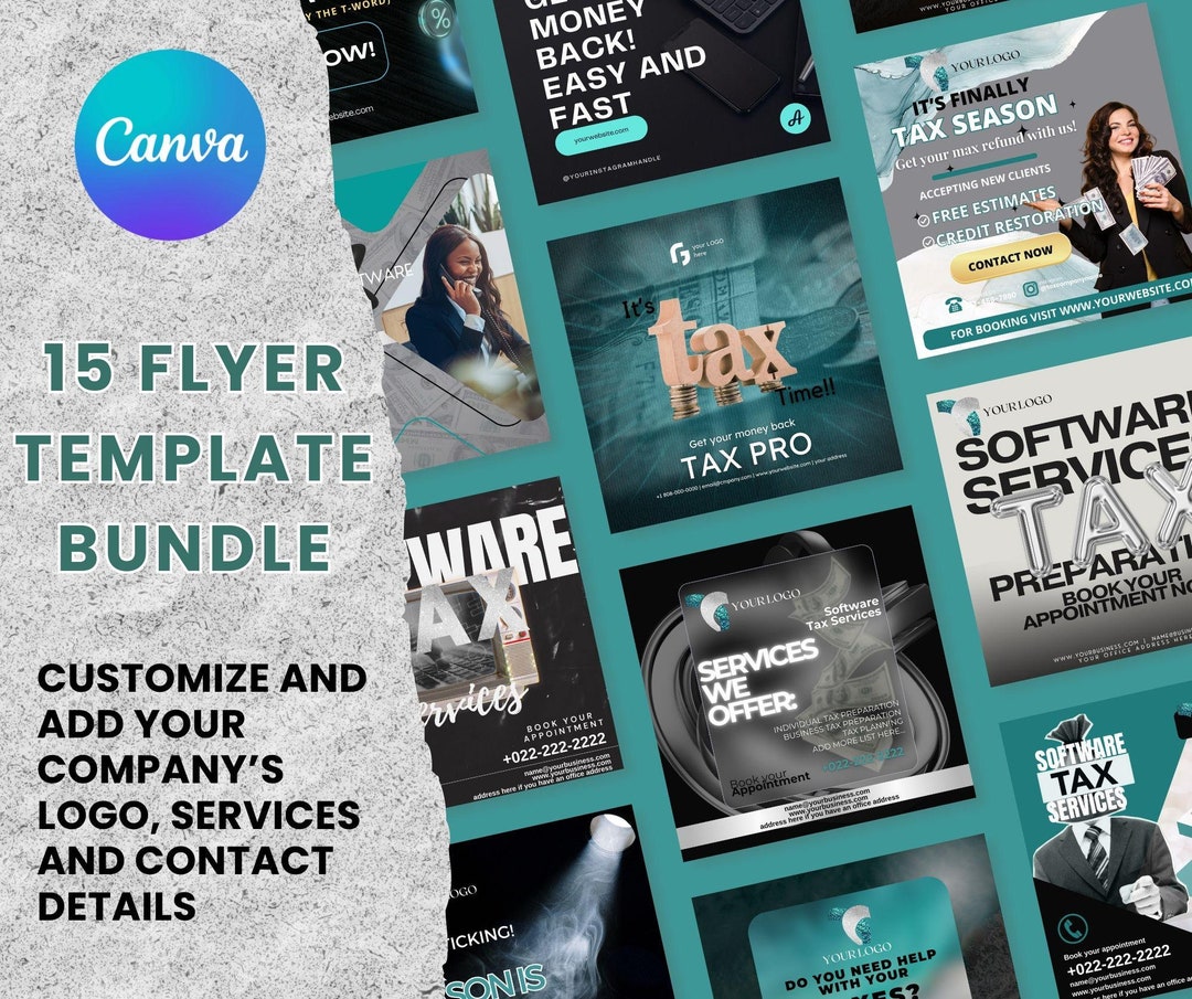 Software Tax Services Flyer Template DIY, Editable Tax Flyer, Tax Prep ...