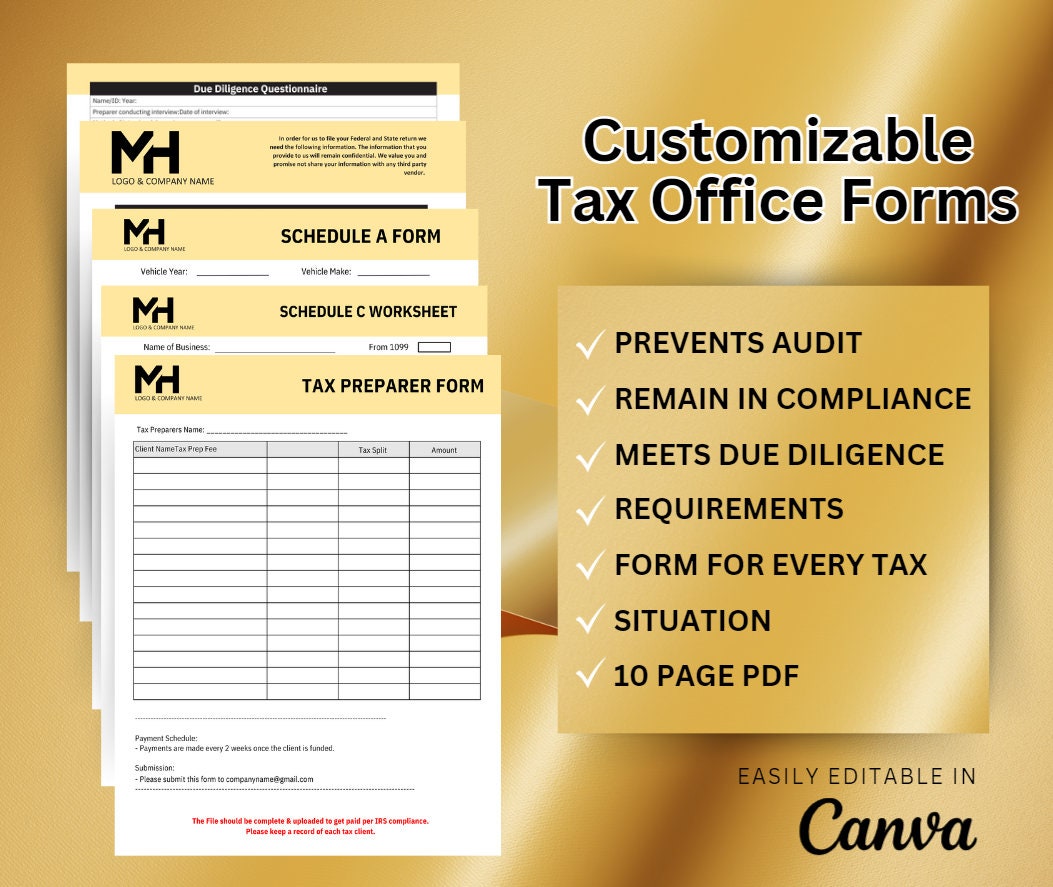 Tax Preparer Intake Forms | Custom Tax Office Forms | Tax Preparer ...