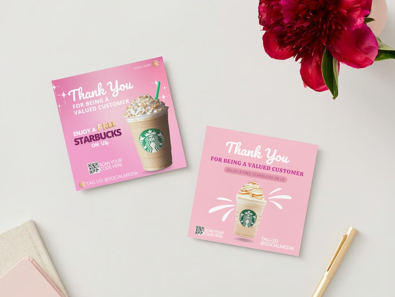 Starbucks Editable Flyer, Starbucks Flyer, Starbucks on Us, Business ...