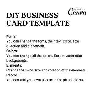 DIY Business Card Template - Etsy
