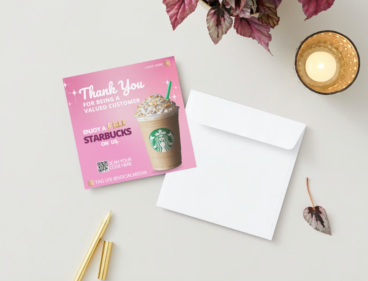 Starbucks Editable Flyer, Starbucks Flyer, Starbucks on Us, Business ...
