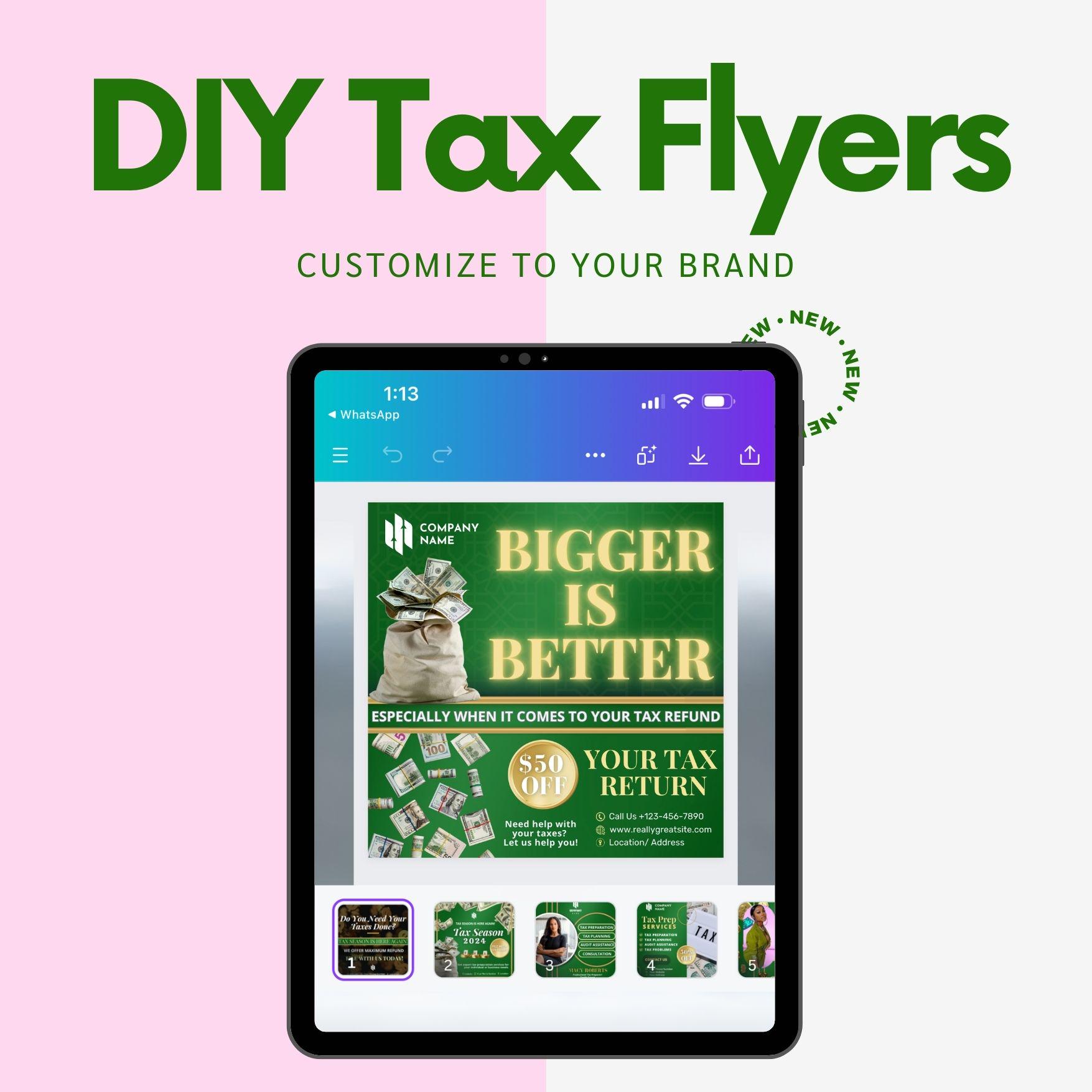 DIY Tax Flyer Template - Etsy