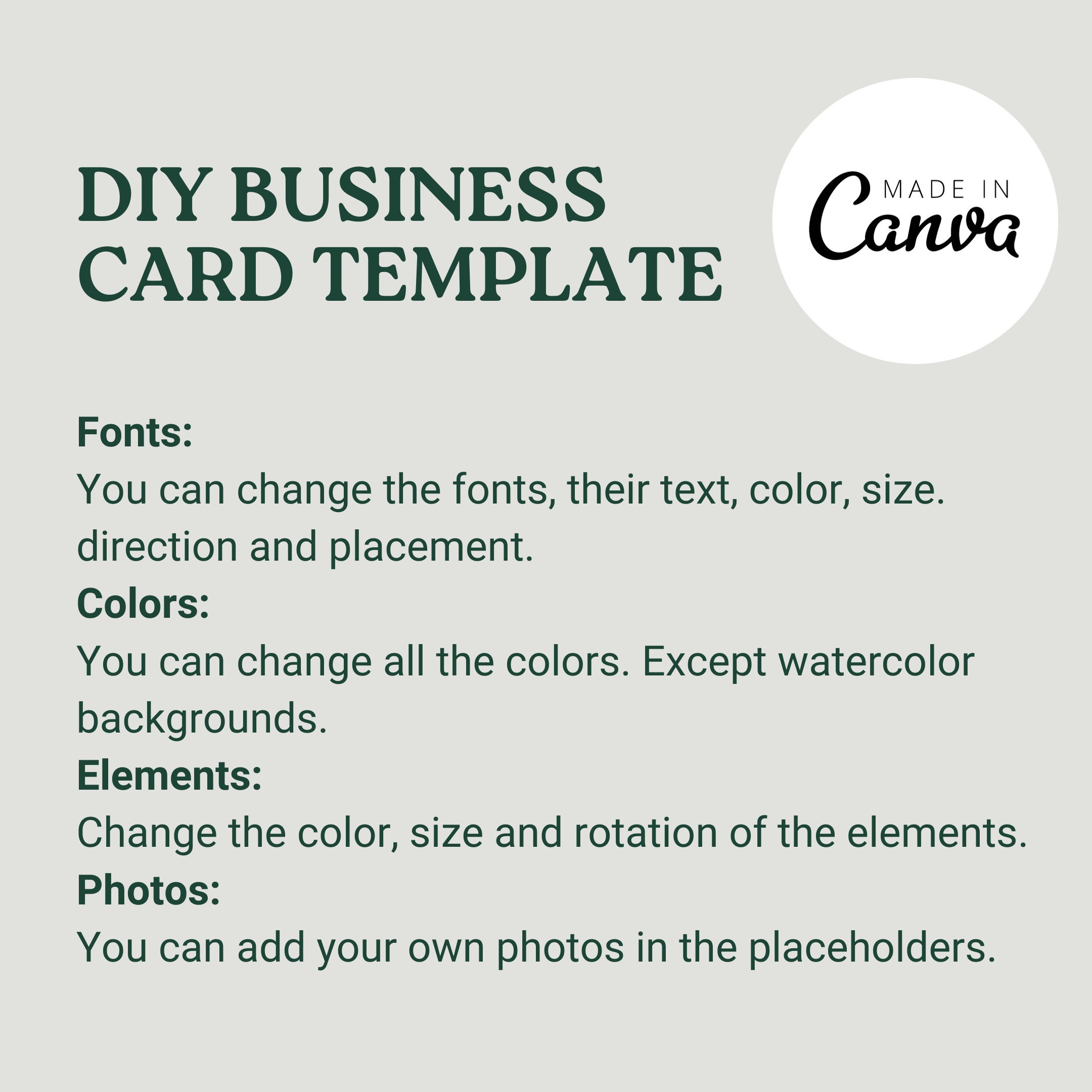 DIY Business Card Template - Etsy