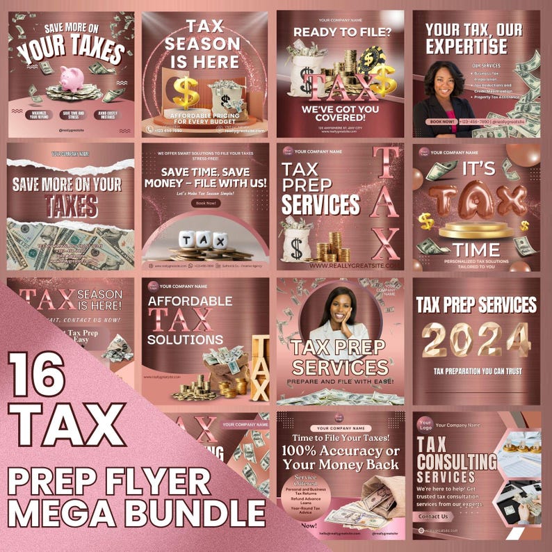 16 Tax Preparation Services Flyer Template Bundle, Tax Flyer Template ...