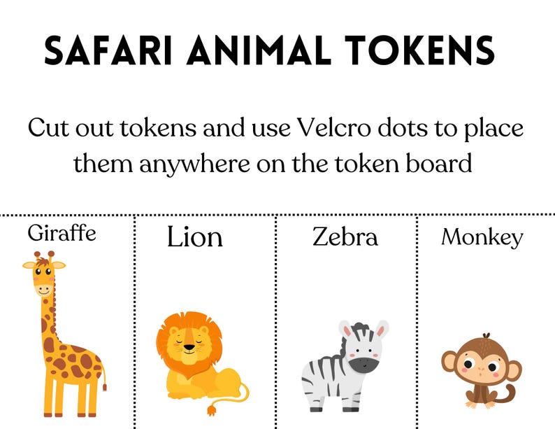 Safari Token Board - Etsy