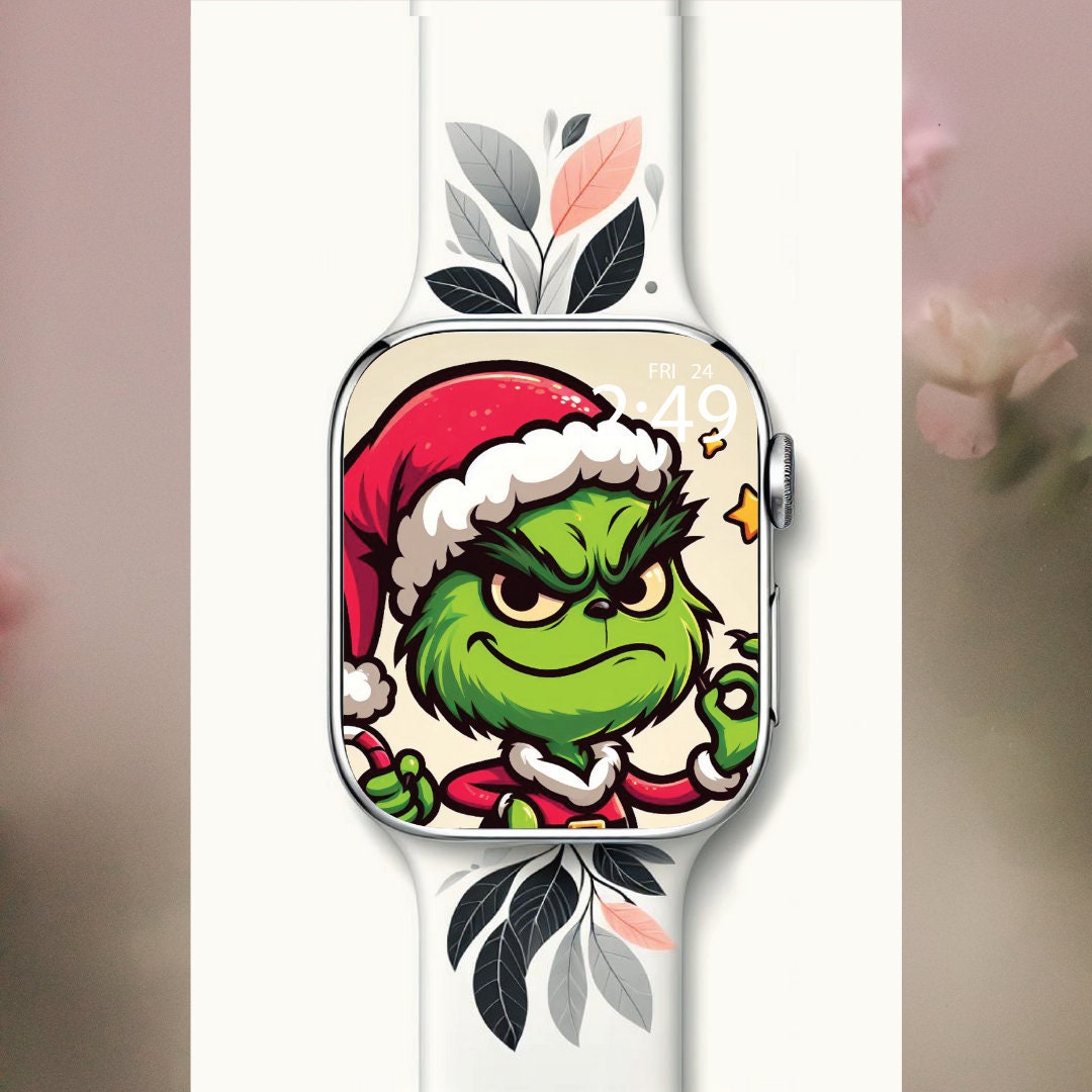 Cute Cartoon Christmas Grinch Inspired- Apple Watch Wallpaper ...