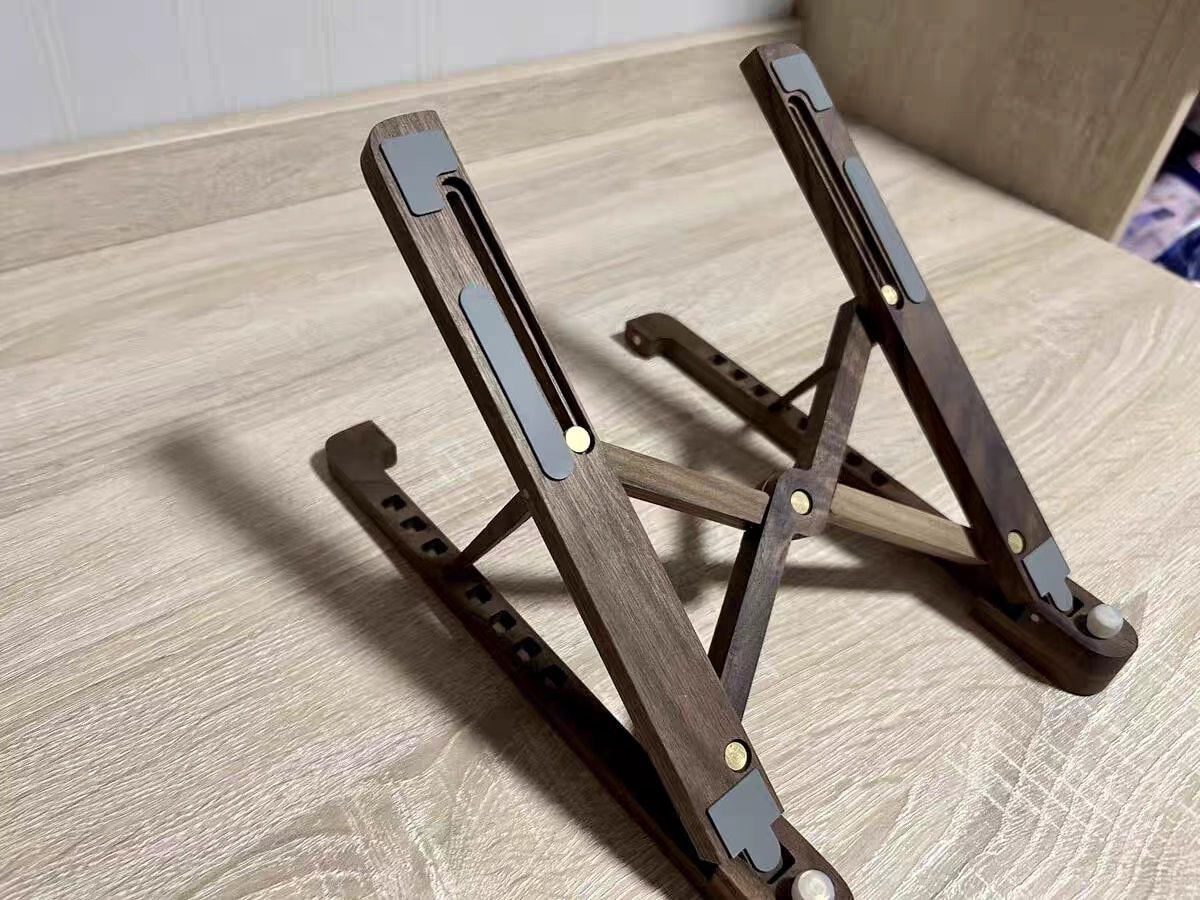 Walnut Laptop Stand Foldable Portable Desktop Height Heat - Etsy