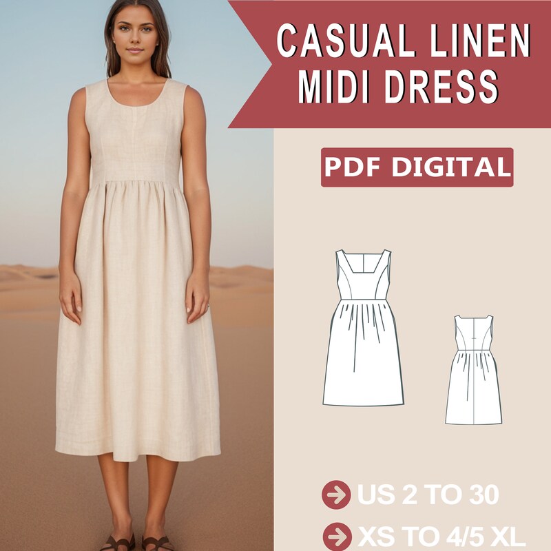 Linen Dress Pattern - Etsy