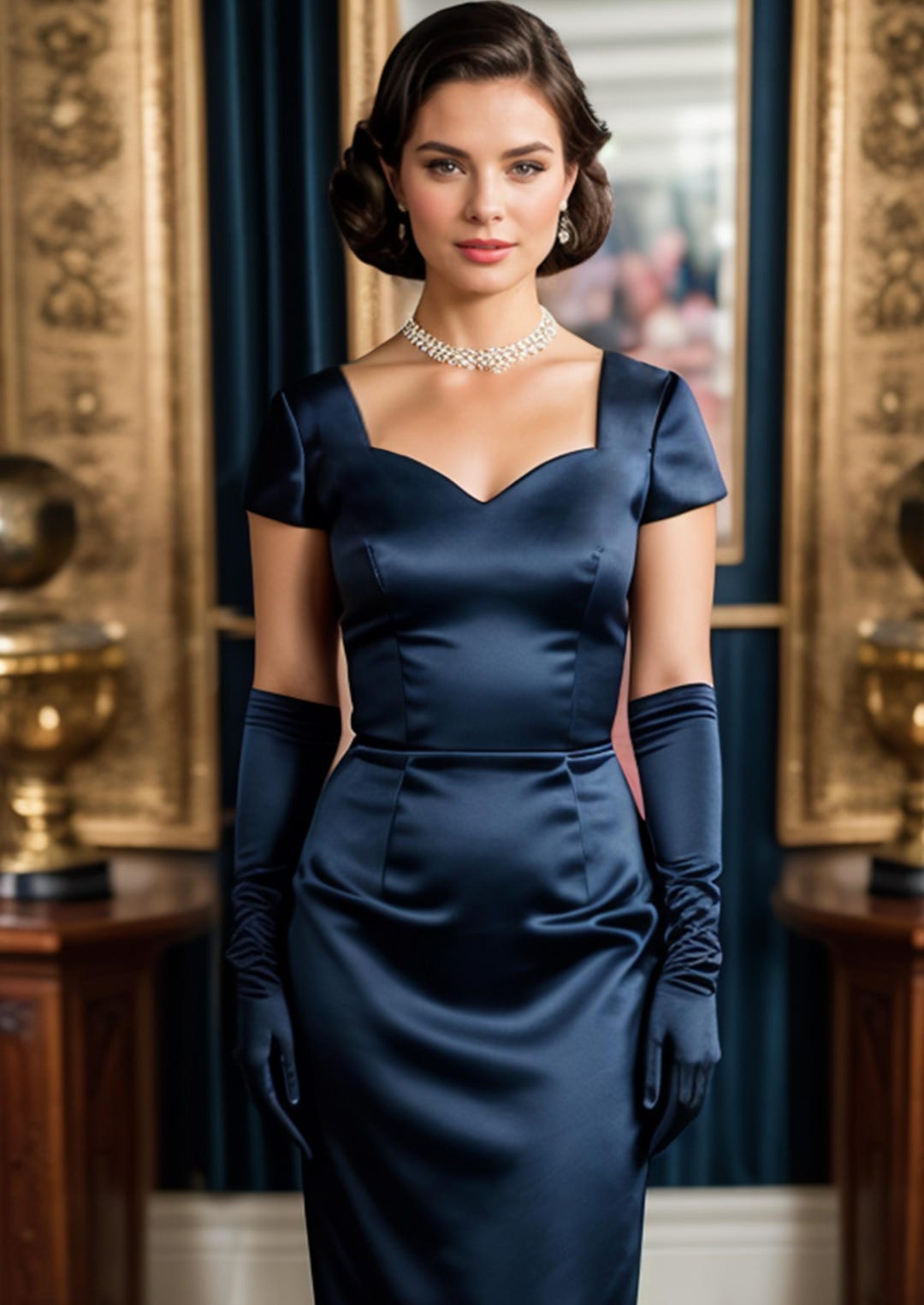 1950's Vintage Sweetheart Neck Dress Sewing Pattern, Prom Dress Pattern ...