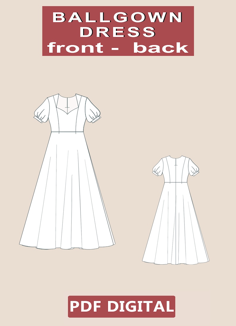Ball Gown Pattern, Prom Dress Sewing Pattern, Evening Gown Pattern ...