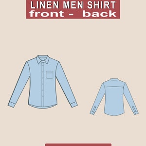 Standart Fit Linen Shirt Sewing Pattern, Shirt Pattern for Men, Button ...