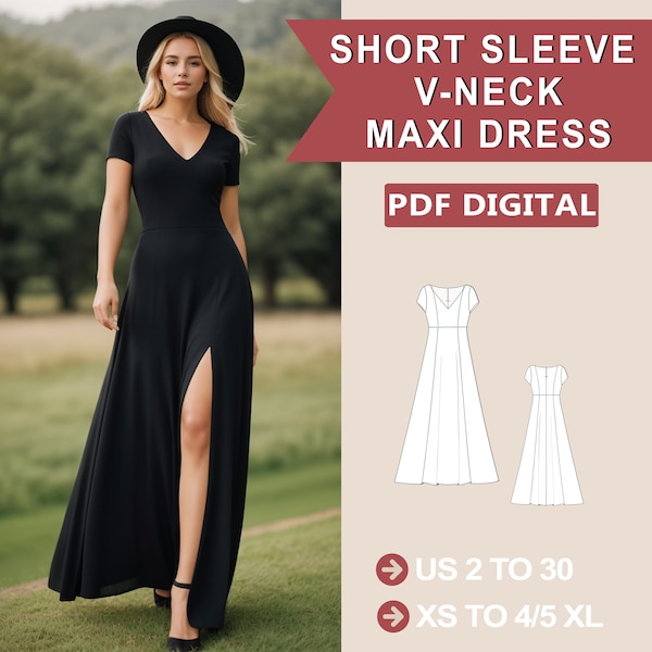 Deep V Neck Wedding Dress Pattern - Etsy