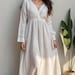 Long Sleeve Linen Maxi Dress, Linen Gathered Summer Dress Sewing ...