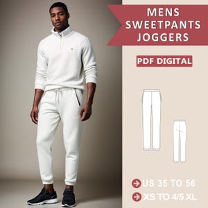 Men Jogger Pattern, Jogger Patterns, Sweatpants Pattern for Men, Men ...
