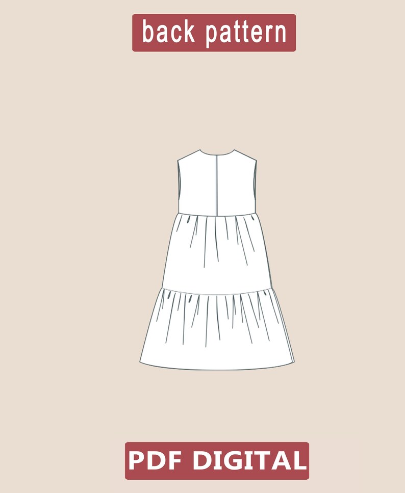 Tiered Dress Sewing Pattern for Girls, Kids' Tiered Summer Dress ...