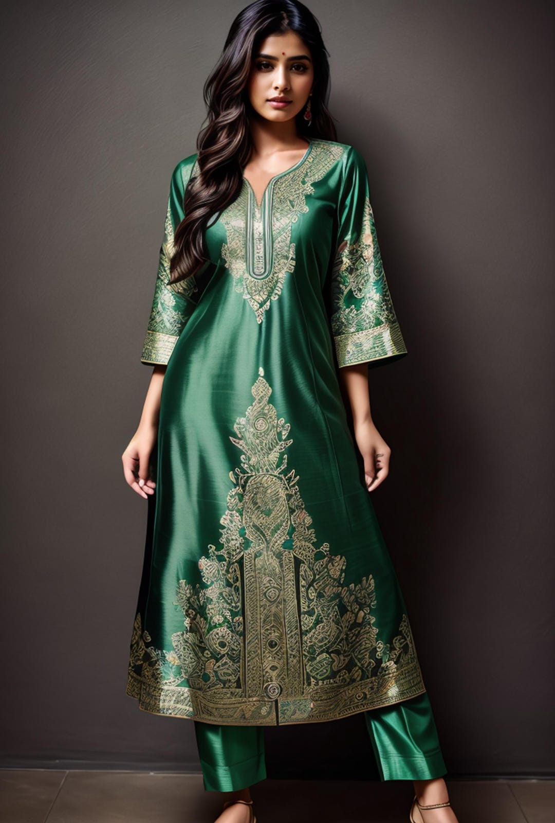 A-line Kurta Indian Dress Sewing Pattern, Anarkali Suits Indian Dress ...