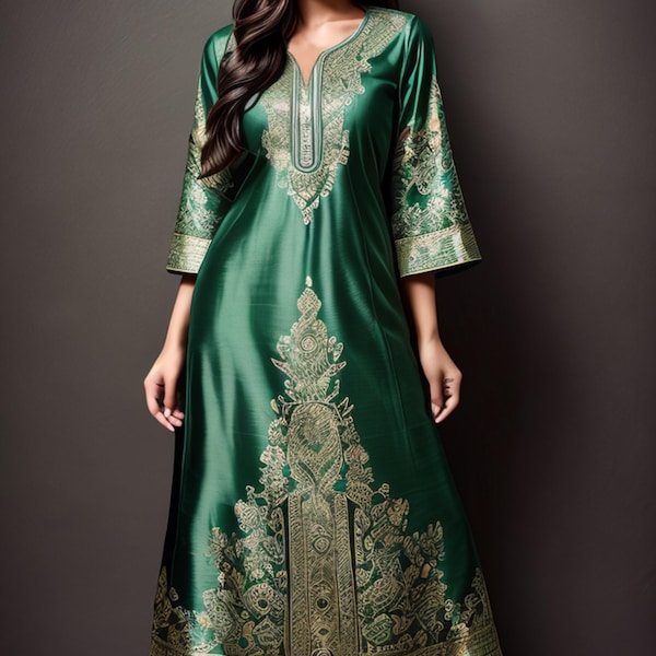 Kurta Embroidery Pattern - Etsy