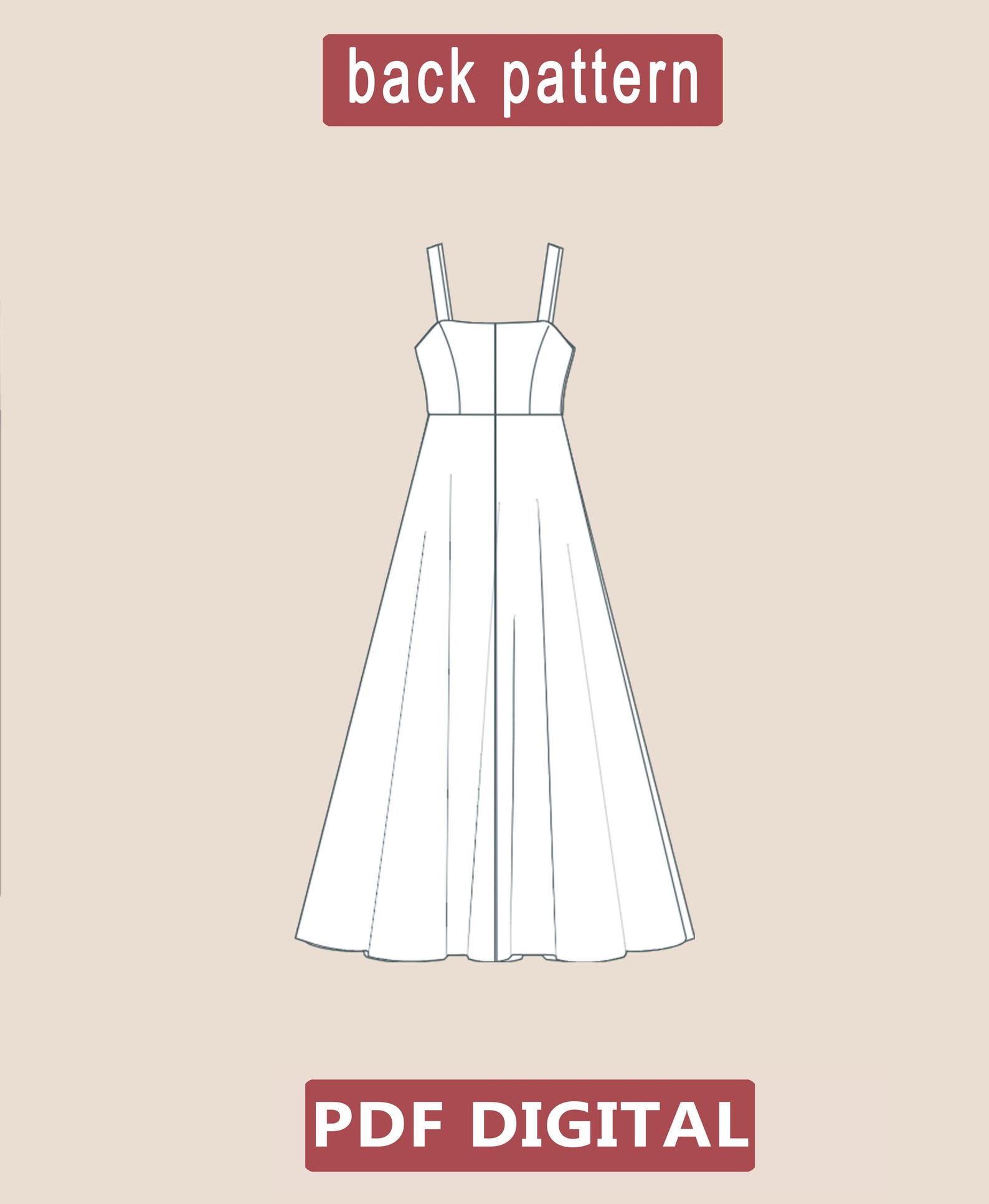 Ballgown Maxi Dress Sewing Pattern, Regency Fantasy Dress (digital PDF ...