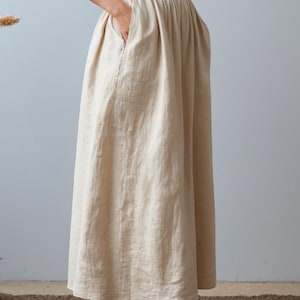 Linen Gathered Maxi Skirt Sewing Pattern, Cottagecore Skirt, Linen ...