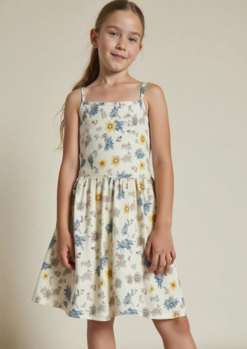 Girls Summer Sewing Pattern, Beginner Ruffle Dress (sizes 2-16) (PDF ...