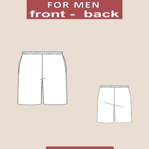 Linen Shorts for Men Sewing Pattern, Elastic Waist Shorts, Summer ...