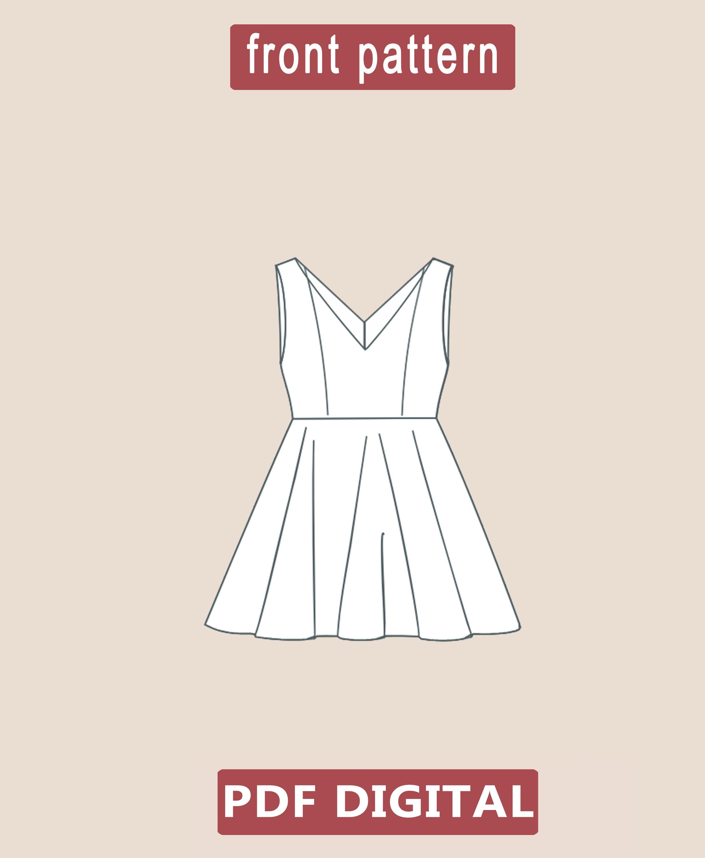 Vintage V-neck Pinafore Dress Sewing Pattern (XS-4XL) (digital Download ...