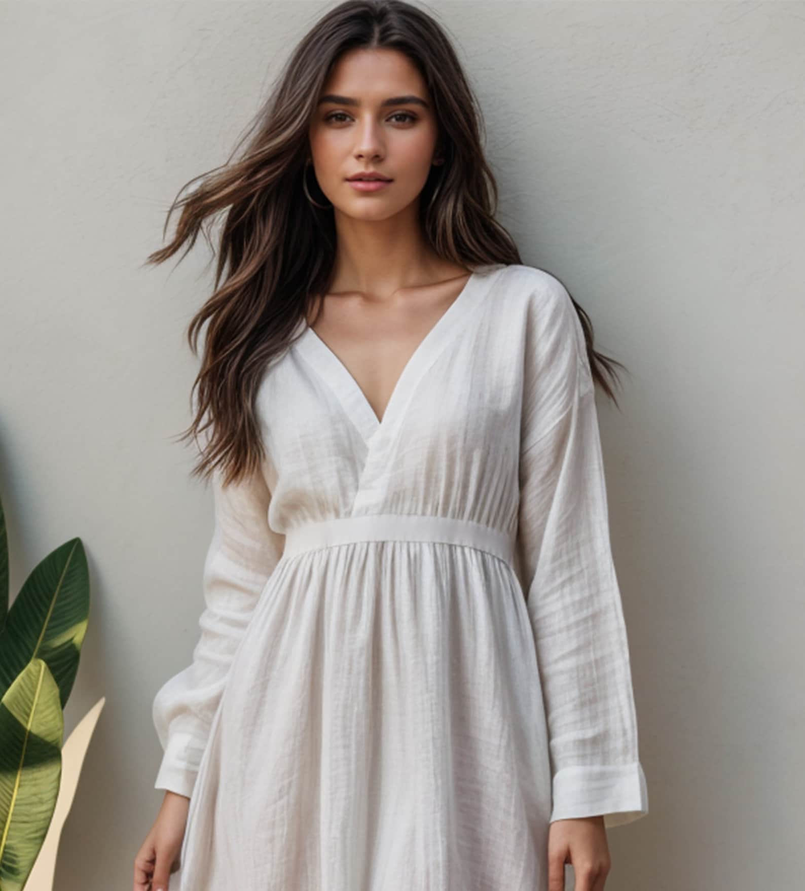 Long Sleeve Linen Maxi Dress, Linen Gathered Summer Dress Sewing ...