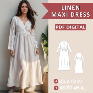 Maxi Dress Pattern - Etsy