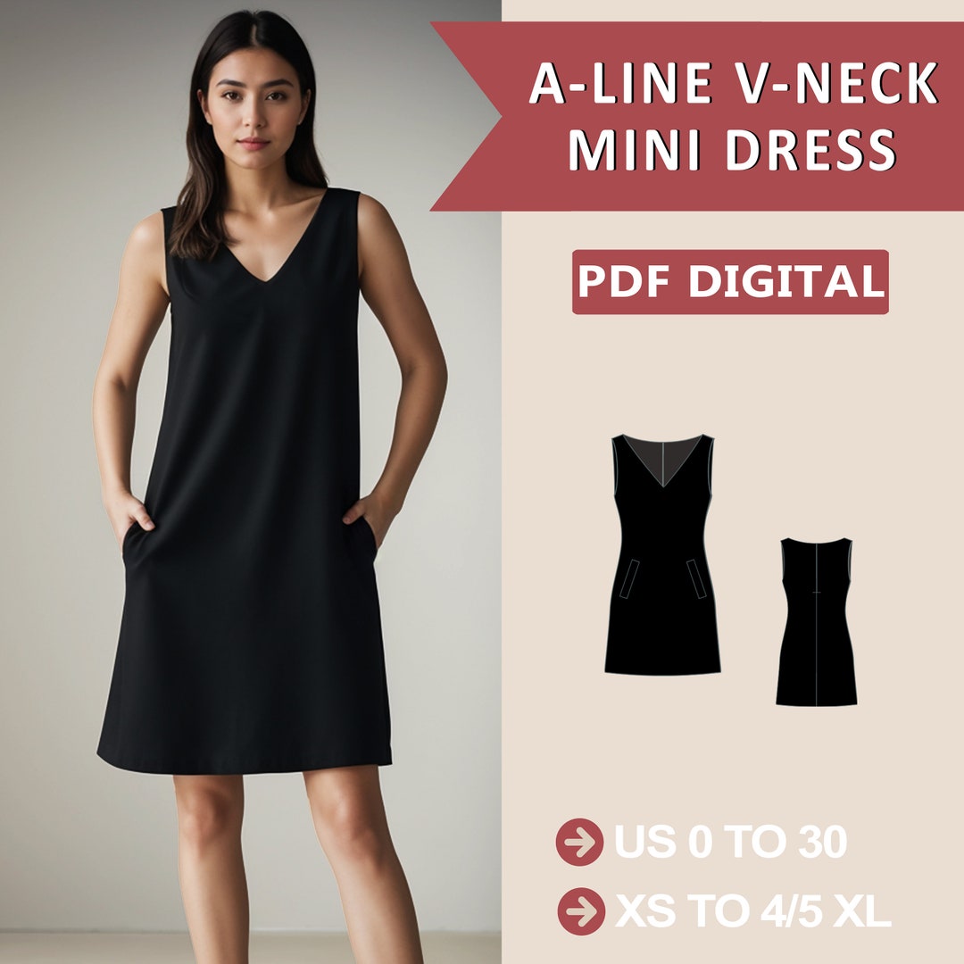 Summer Dress Sewing Pattern, A-line Dress Pattern, Sleeveless Dress ...
