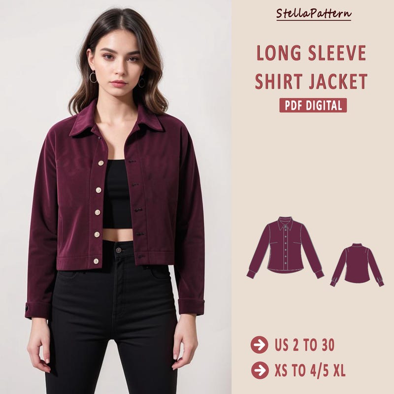 Crop Jacket Pattern - Etsy