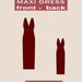 V-neck Bodycon Maxi Dress Sewing Pattern: Evening Gown (US 2-30, XS-4XL ...