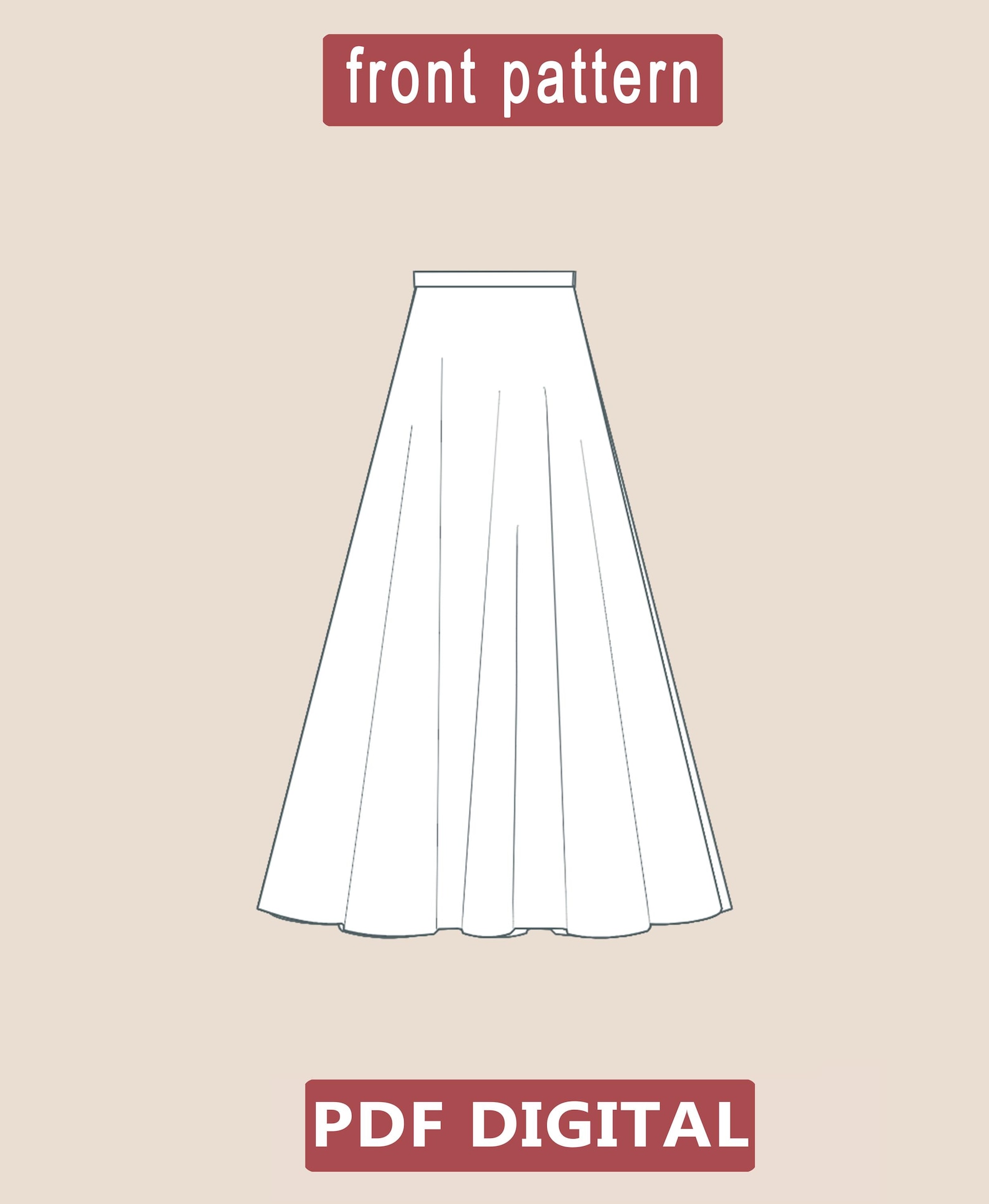 Easy Linen Maxi Circle Skirt Sewing Pattern, Renaissance Skirt Pattern ...