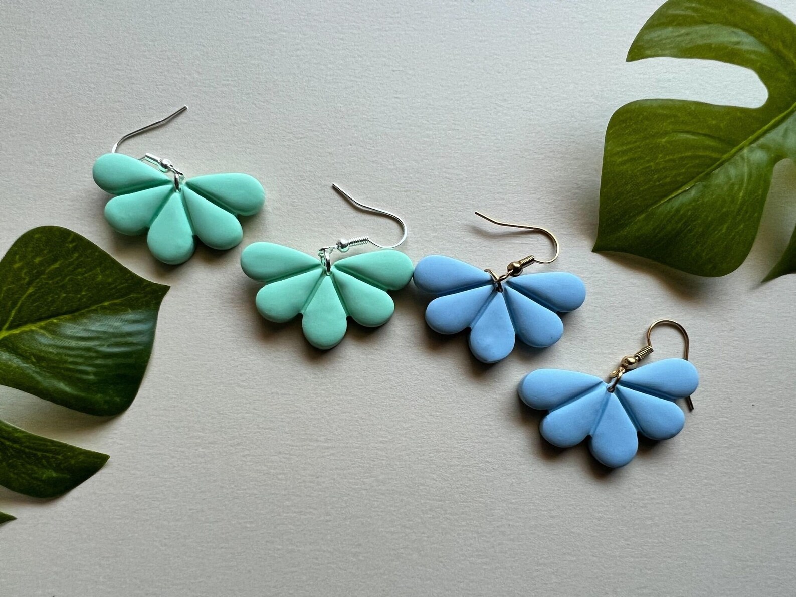 Pastel Spring Petal Polymer Clay Earrings - Etsy