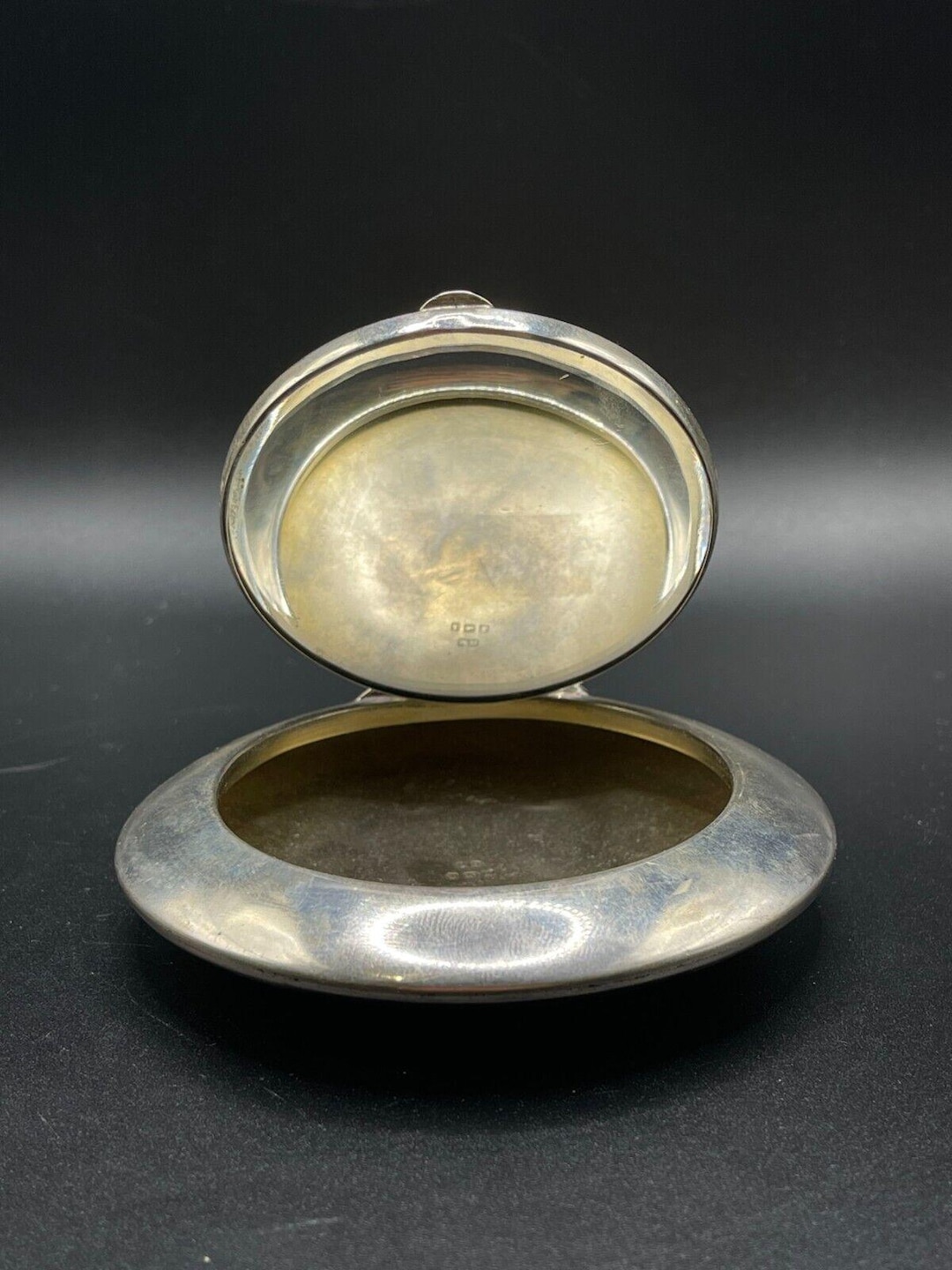 Antique Sterling Silver Compact With Mirror - Birmingham 1924, William ...