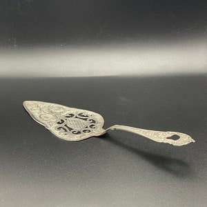 Antique Sterling Silver Cake Server Floral & Scrollwork Design Vintage ...