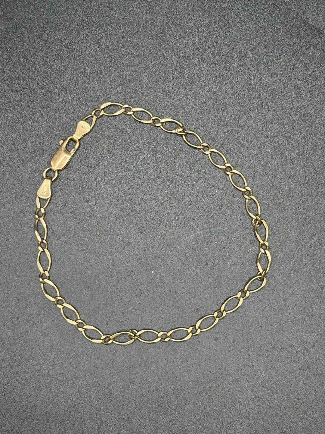 9ct Yellow Gold Oval Twist Chain Bracelet – 3.35g, 21cm, Vintage ...