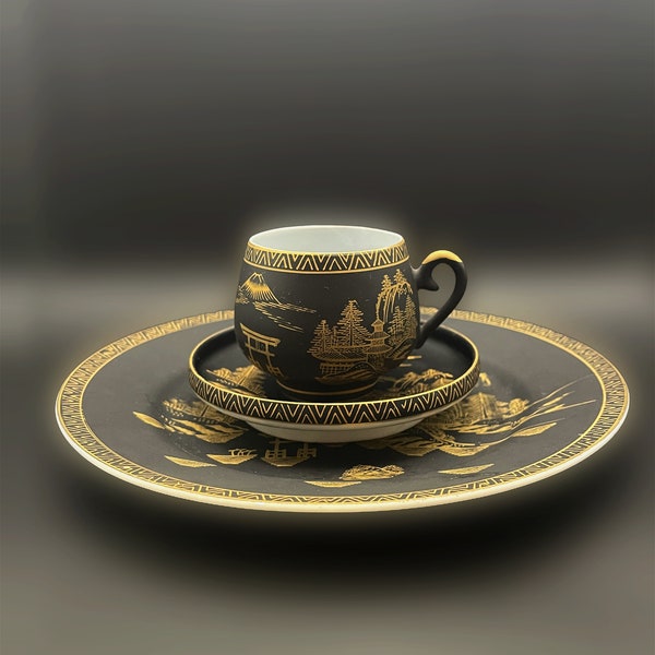 Black and Gold Tea Set - Etsy