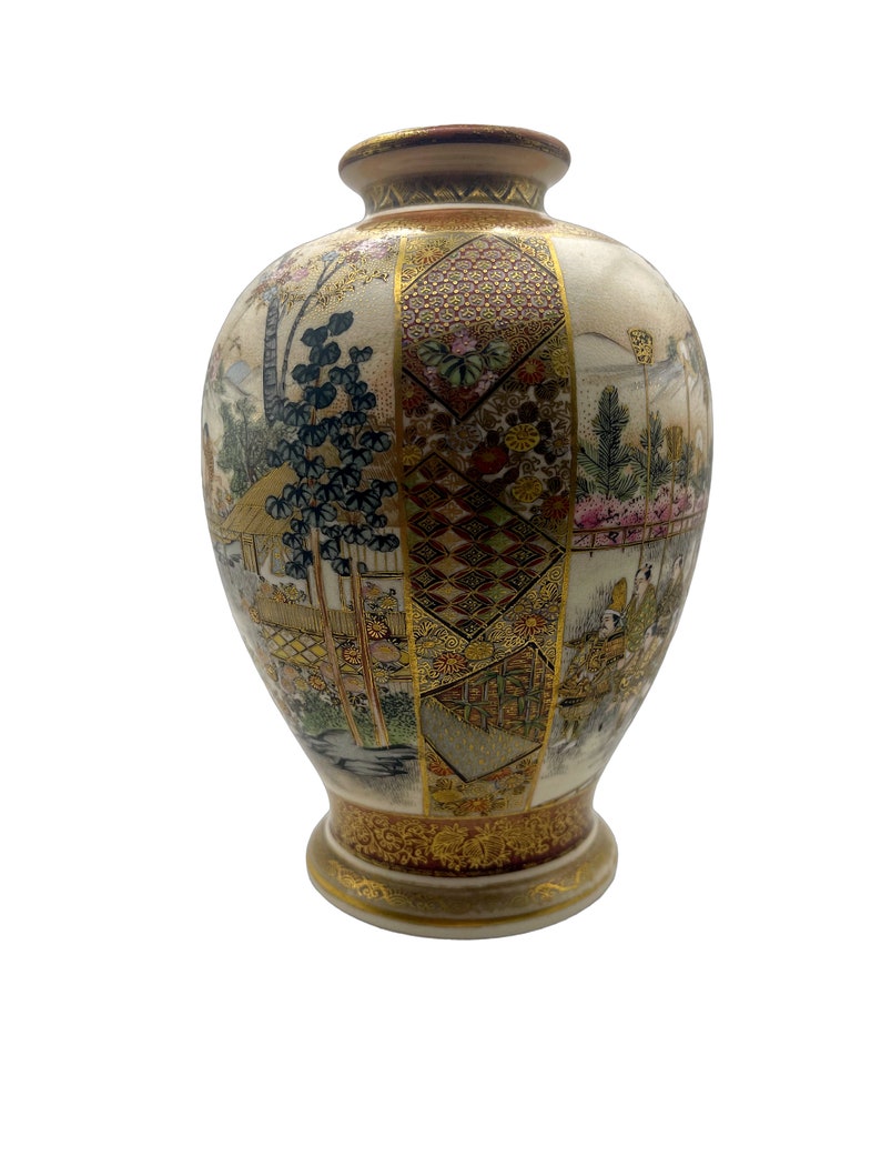 Antique Japanese Satsuma Ovoid Vase, Signed Dozan, 19th Century Ceramic ...