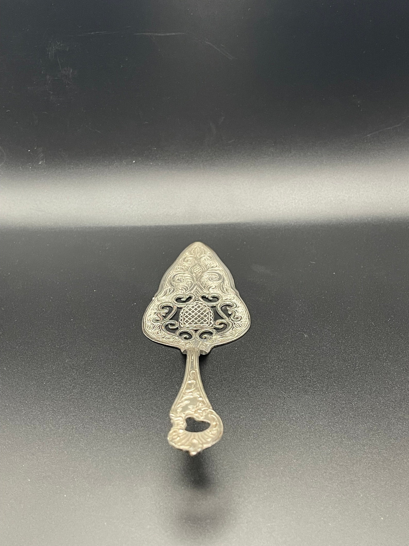 Antique Sterling Silver Cake Server Floral & Scrollwork Design Vintage ...