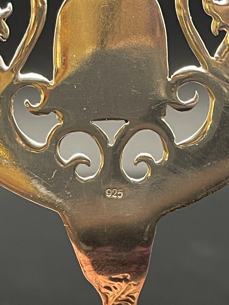 Antique Sterling Silver Cake Server Floral & Scrollwork Design Vintage ...