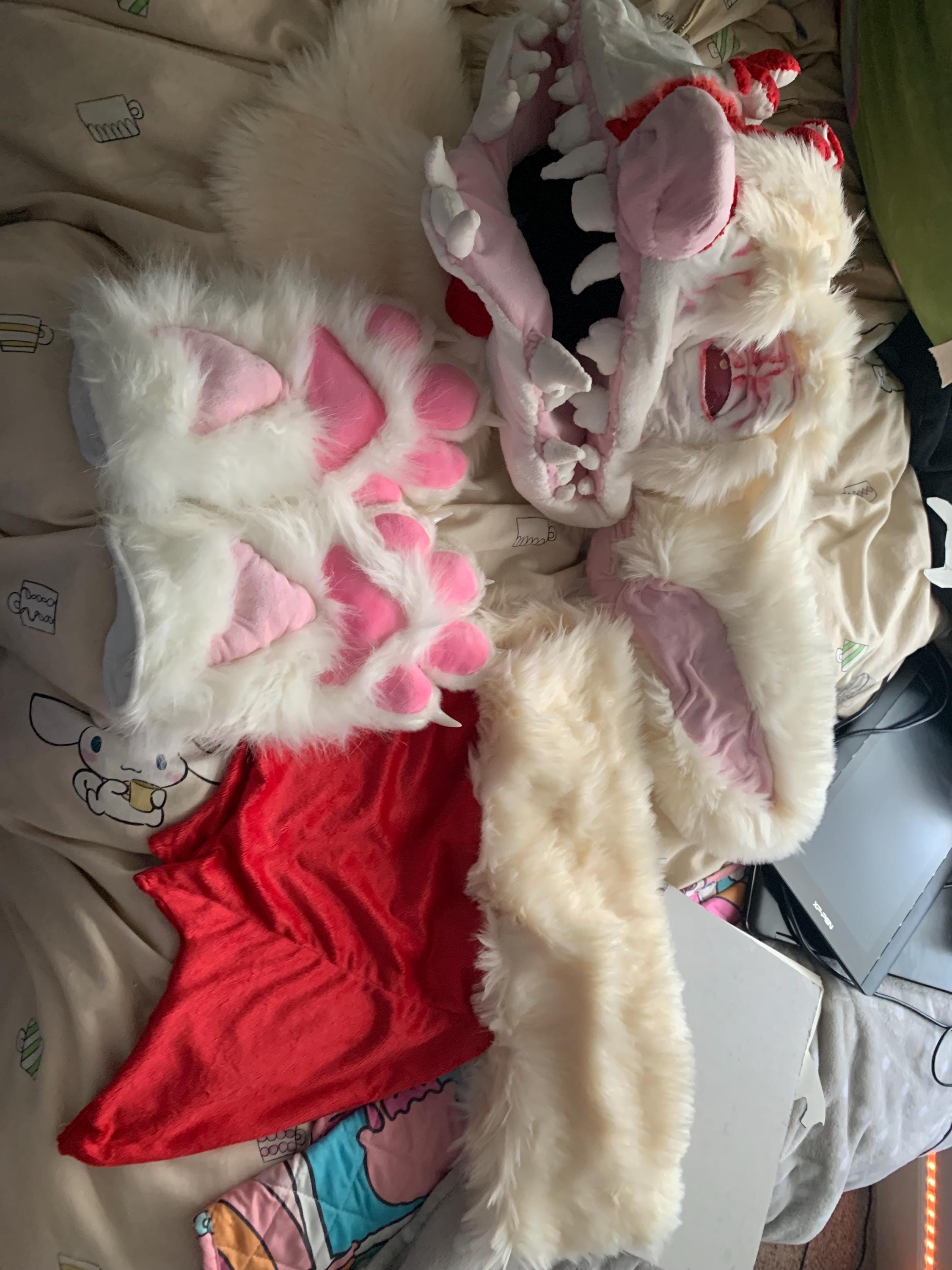 Albino Horror Zombie Bat Fursuit Mini Partial, Includes Head, Paws, and ...