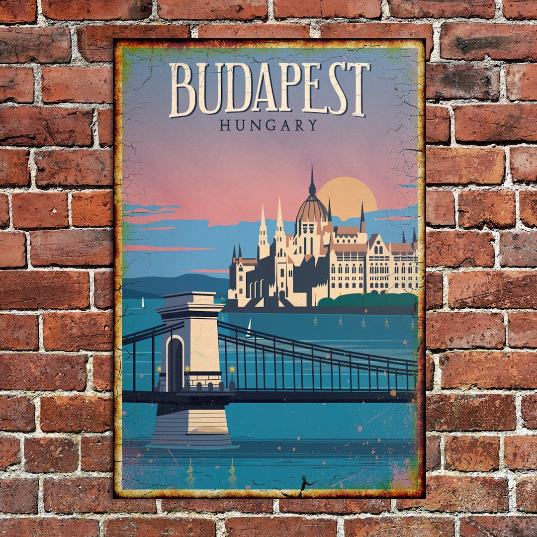 Budapest Postal Metal Póster Sign, Budapest Postal, Budapest Postal ...
