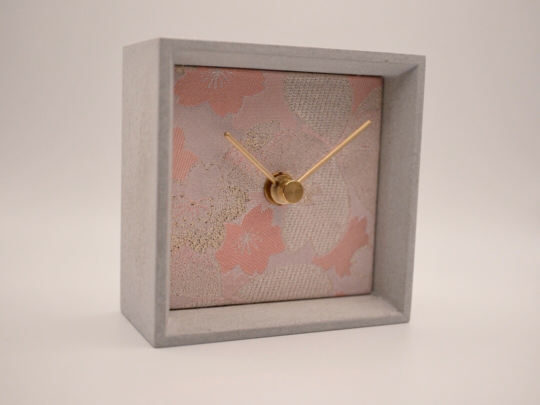 Table Clock Gold Brocade_sakuracherry Blossom - Etsy